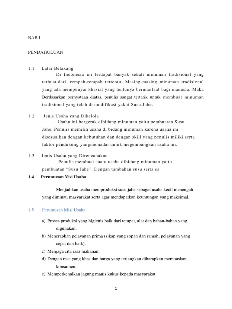 Contoh Proposal Kewirausahaan | PDF