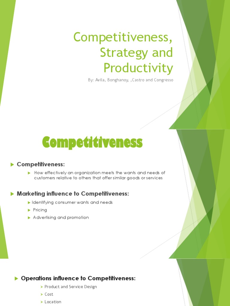 Competitiveness Strategy and Productivity | PDF | Strategic Management ...