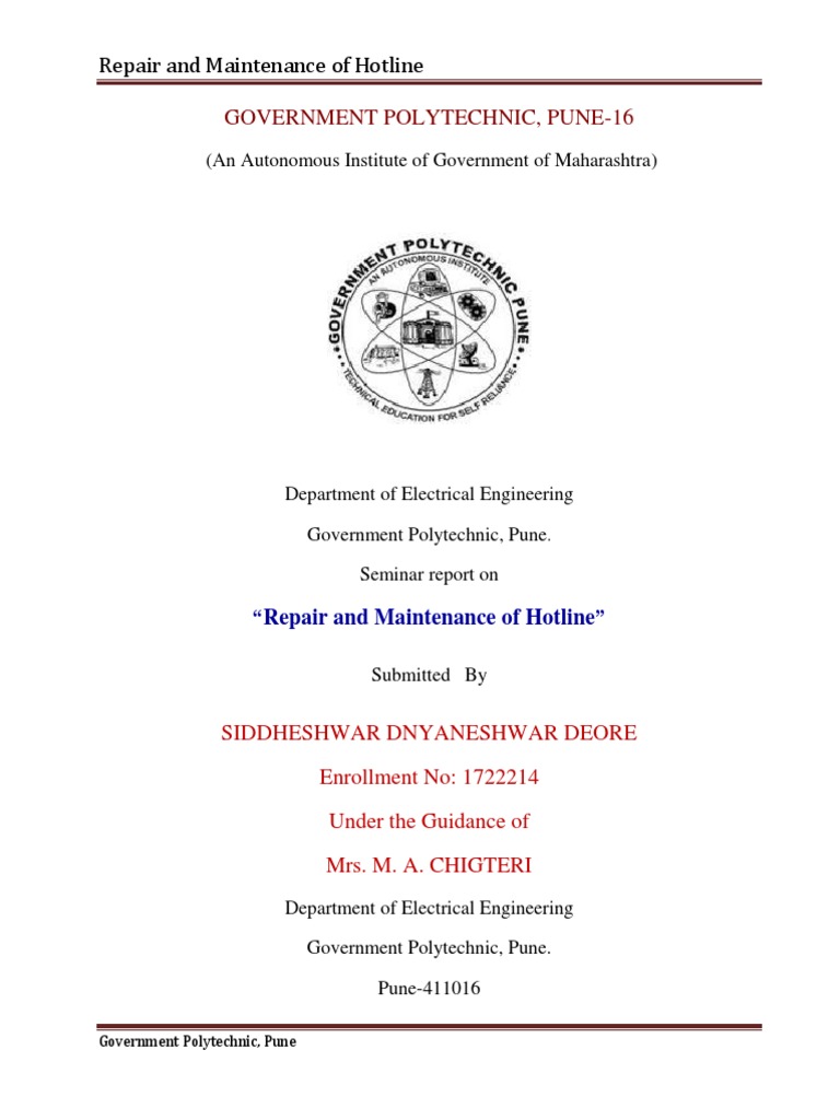Hotline Repair and Maintenance Techniques | PDF | Electricity ...