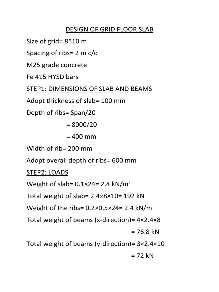 Design of Grid Floor Slab | PDF
