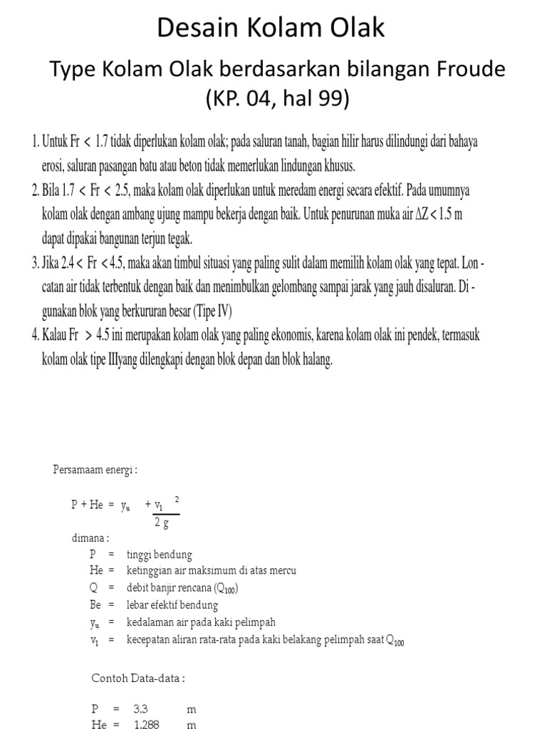 KULIAH v. Desain Kolam Olak | PDF