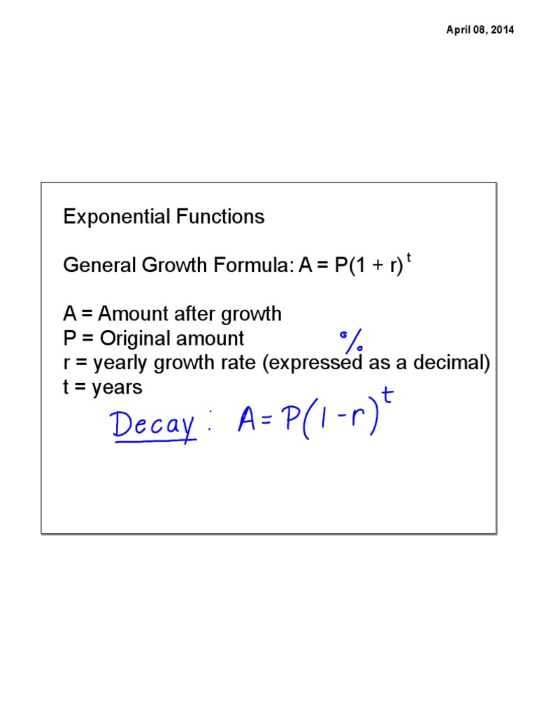 Projecting Population Growth and Decline Using Exponential Functions | PDF