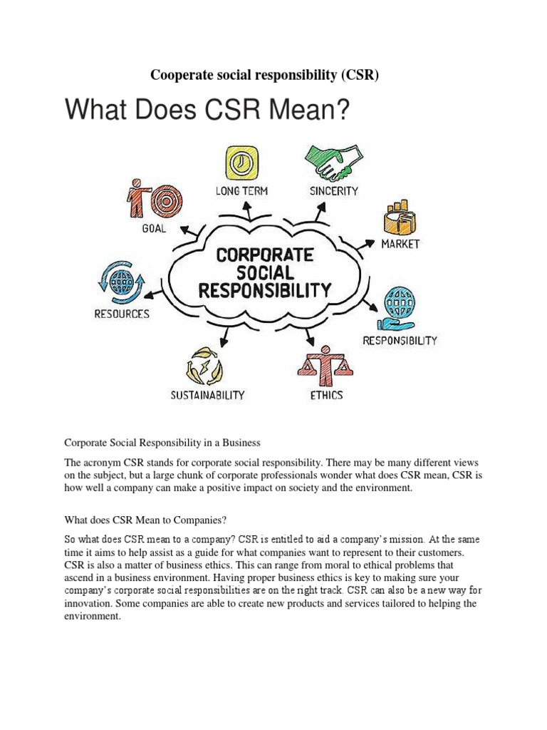 What does CSR mean for businesses | PDF