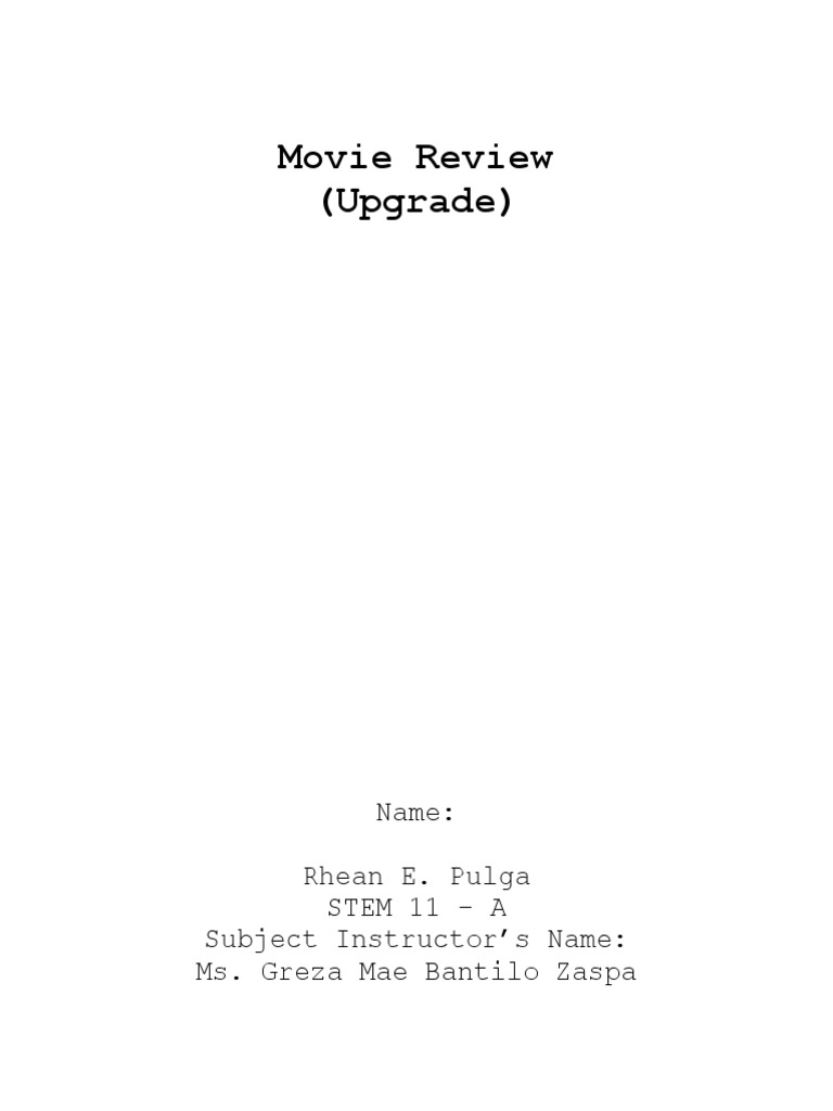 Upgrade Movie Review | PDF