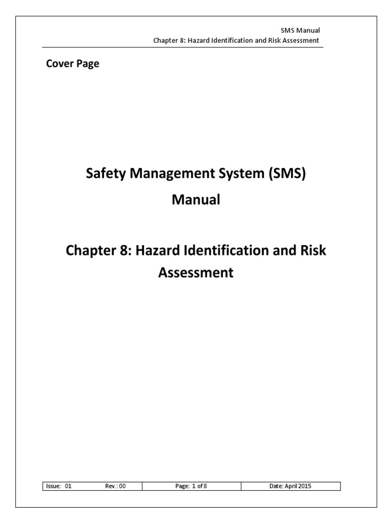 Safety Management System (SMS) Manual: Cover Page | PDF | Risk ...