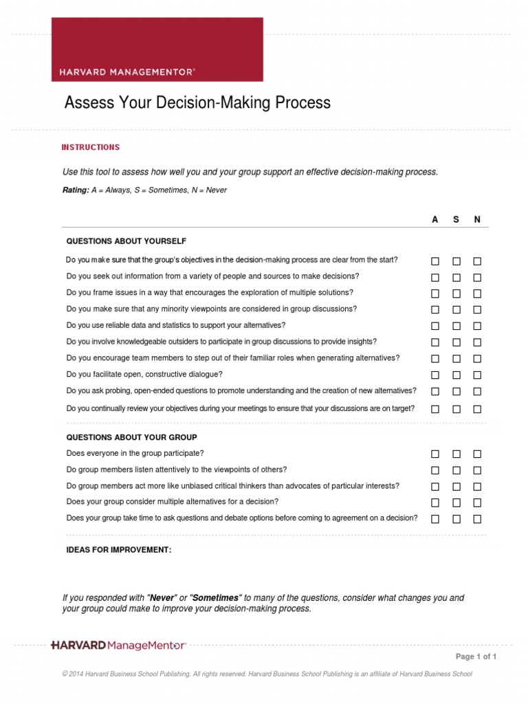 Assess Your Decison Making Process | PDF