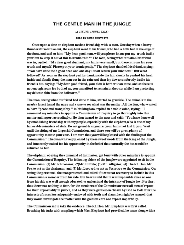 The Gentleman of the Jungle Summary | PDF | Elephant