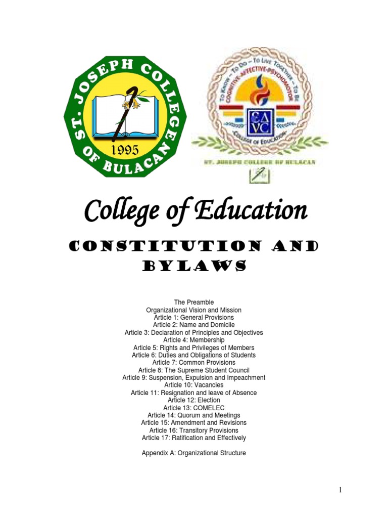 College of Education Constitution & Bylaws | PDF | Constitutional ...