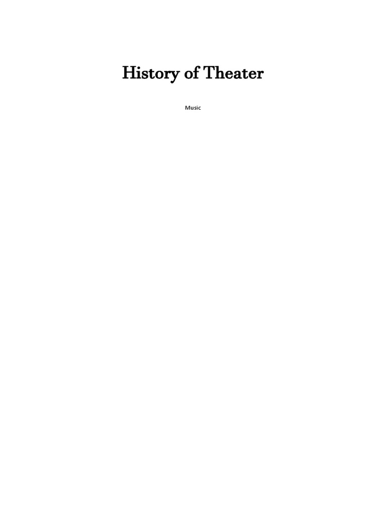History of Theater | PDF
