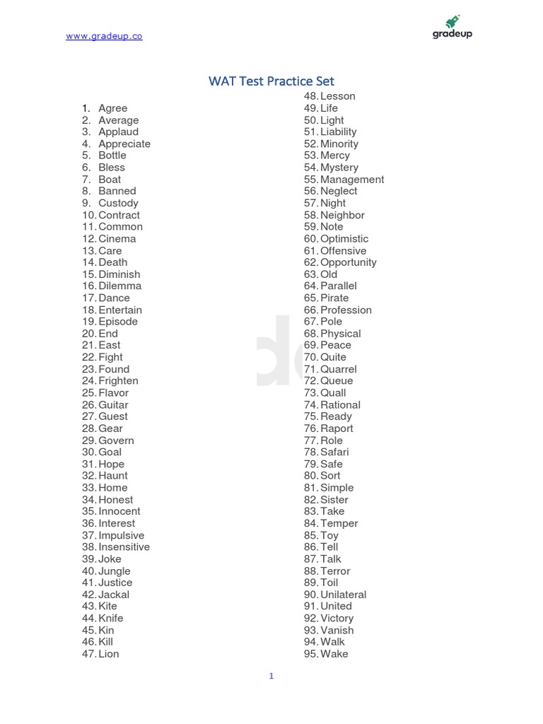 WAT Practice Set - pdf-33 PDF | PDF