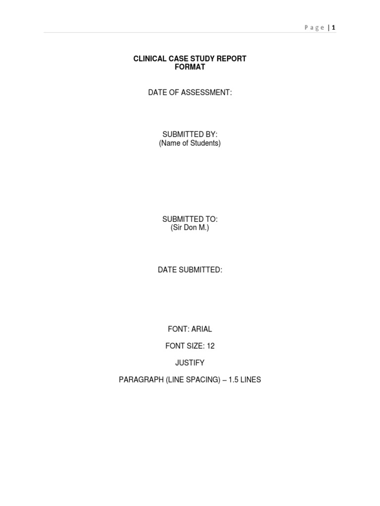 Clinical Case Study Report Format | PDF
