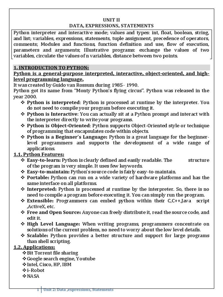 Data Expressions in Python | PDF | Parameter (Computer Programming) | Subroutine