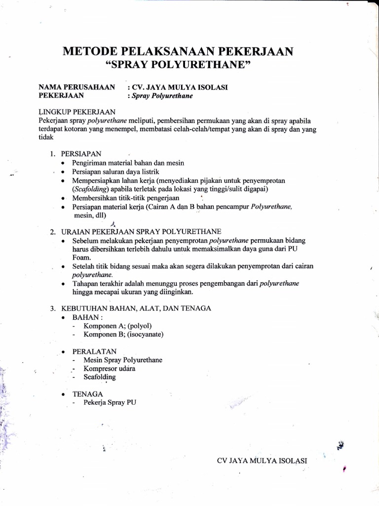 Metode Pelaksanaan Kerja | PDF