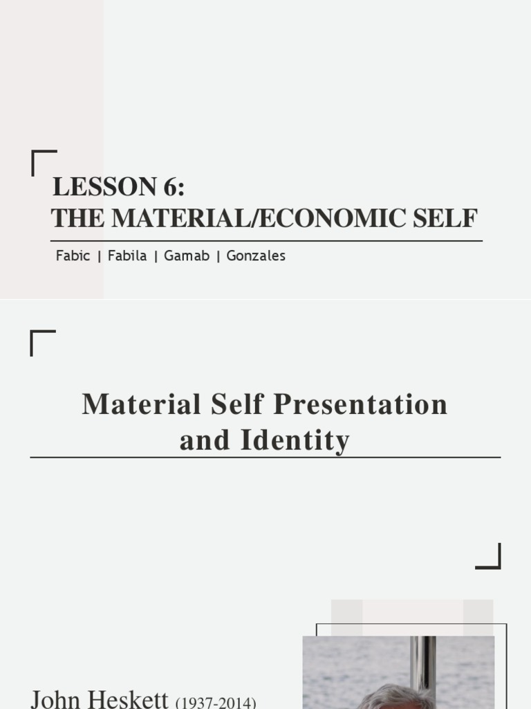 The Material and Economic Self | PDF | Consumerism | Affect (Psychology)