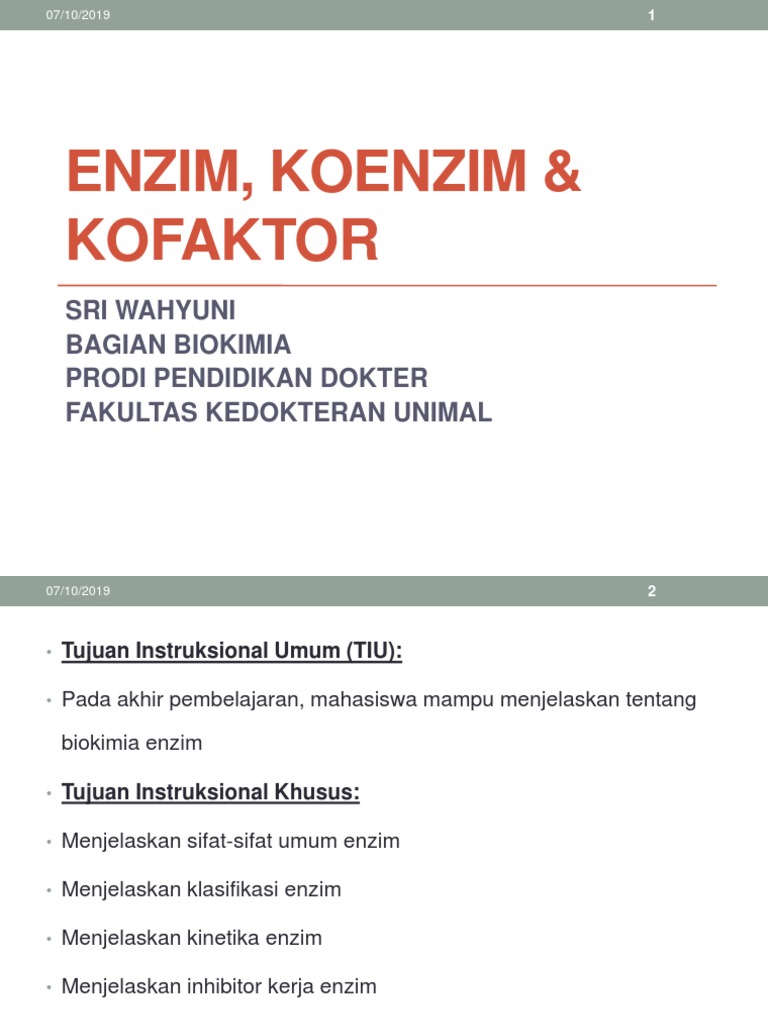 Enzim, Koenzim & Kofaktor | PDF