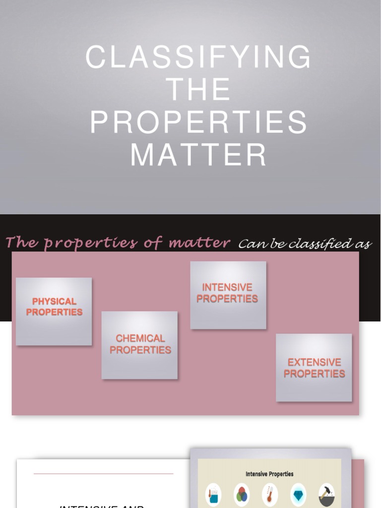 Classifying THE Properties Matter | PDF