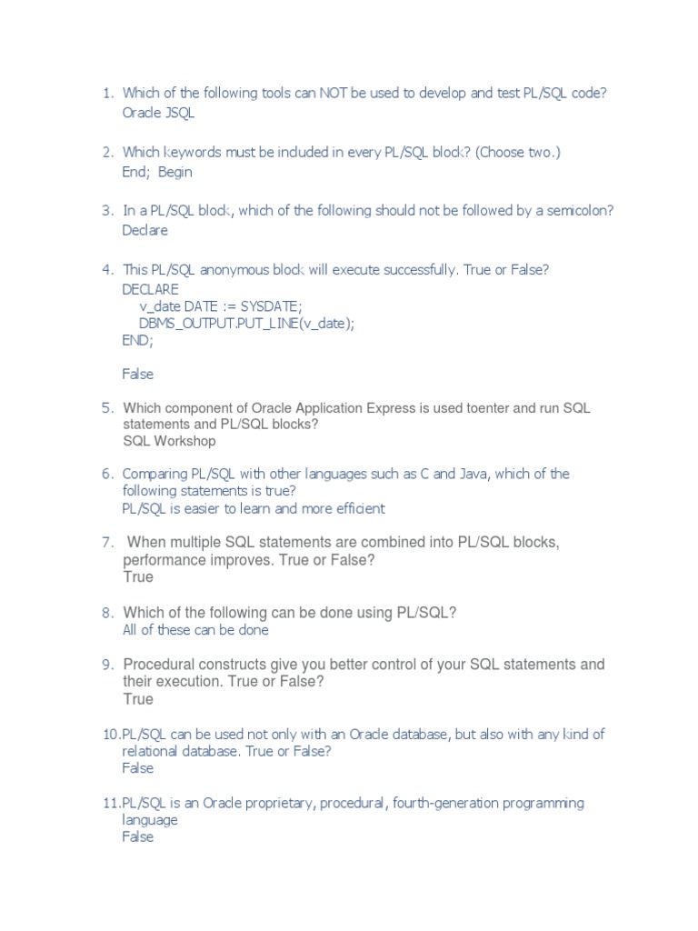 PLSQL Section 1-10 | PDF | Pl/Sql | Subroutine