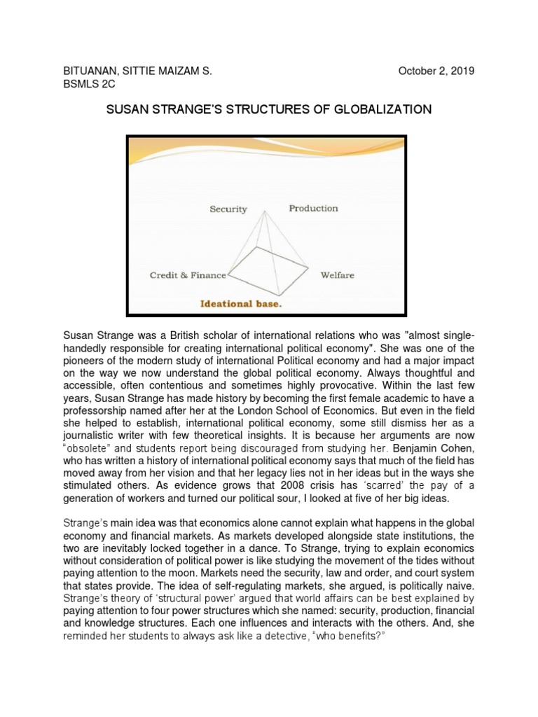 Susan Strange'S Structures of Globalization | PDF | Bretton Woods ...