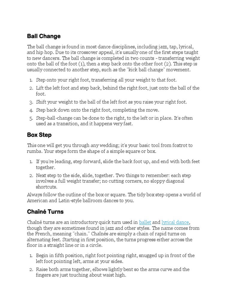 Ball Change: Ballet Lyrical Dance | PDF | Foot | Dances