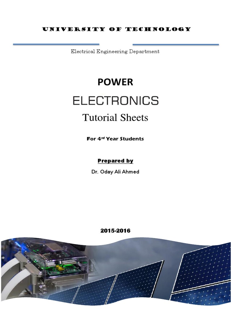 Power Electronics Tutorial Sheets | PDF | Rectifier | Power Electronics
