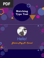 MAtching Type Test | PDF | Test (Assessment) | Education Theory