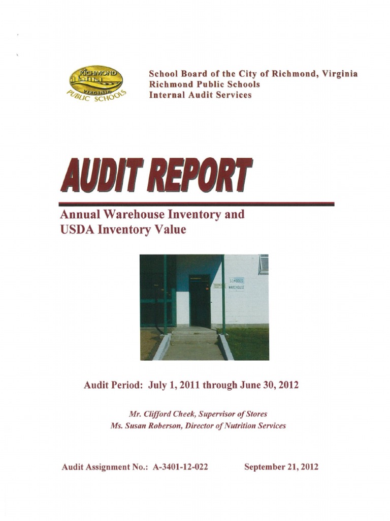 Warehouse and USDA Inventory Audit Report FY2012 | PDF