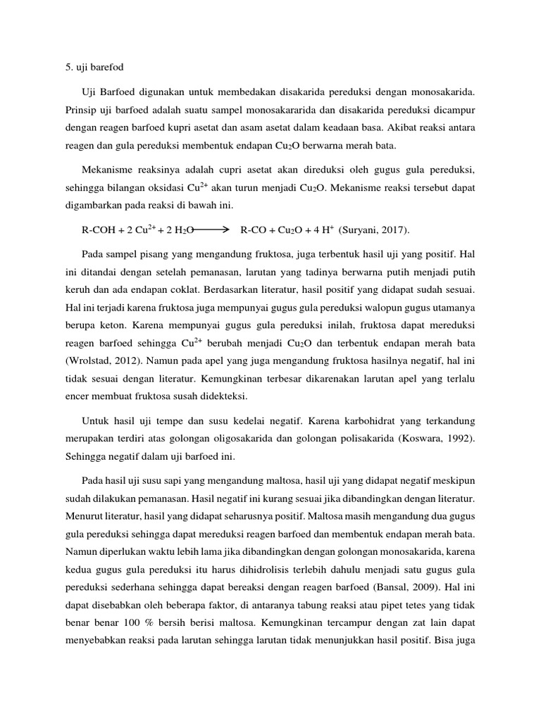 Uji Barfoed: Analisis Karbohidrat | PDF