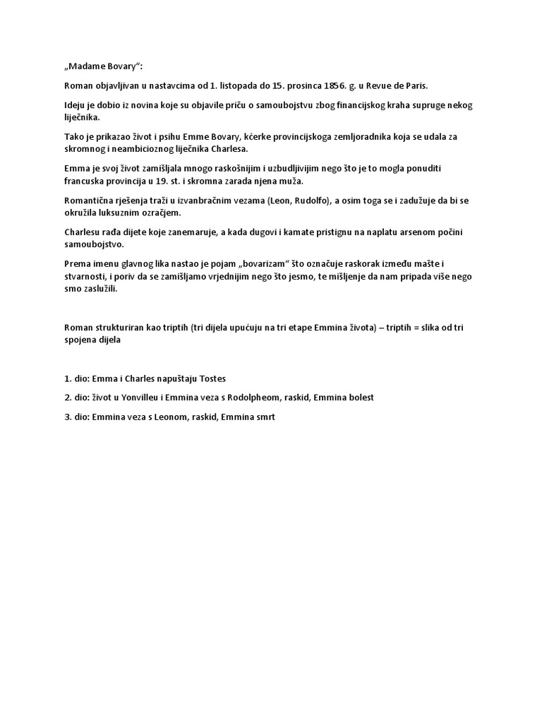 Madame Bovary Ukratko | PDF