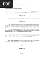 DEED OF DONATION - Sample | PDF | Deed | Private Law