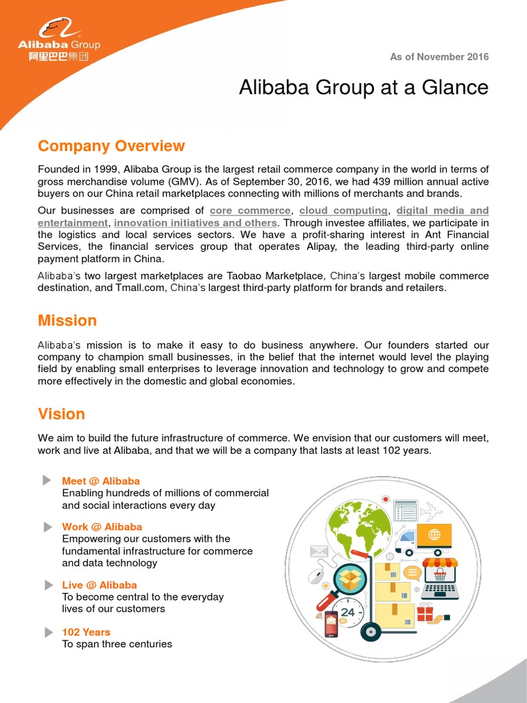 Alibaba Group Corporate Overview 2016 | PDF | Alibaba Group | Retail