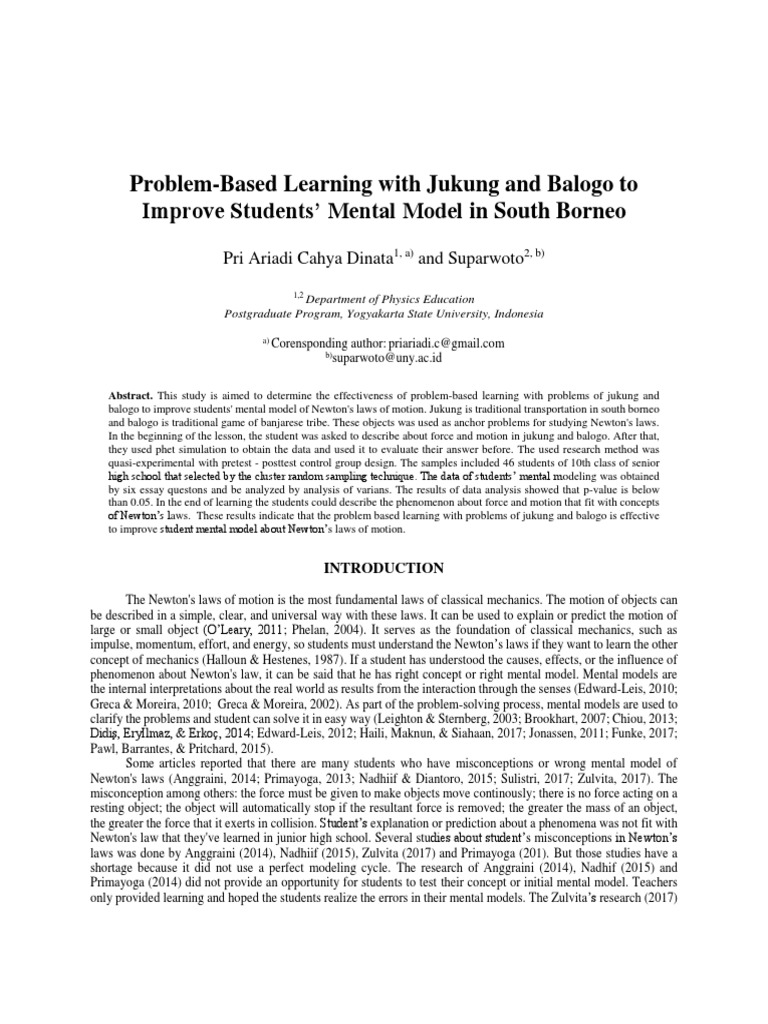 Problem Based Learning | PDF | Force | Constructivism (Philosophy Of ...