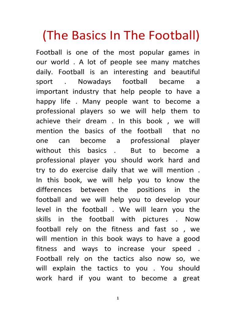 The Basics in The Football | PDF | Forward (Association Football ...