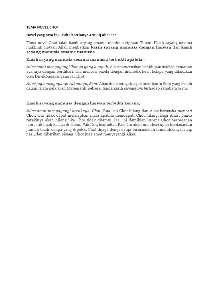 Tema Novel Chot | PDF