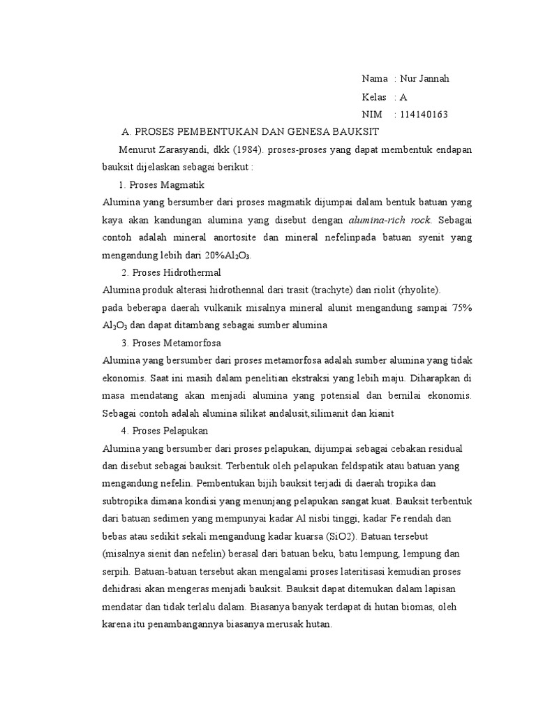 Tugas Genesa Bauksit Dan Nikel | PDF
