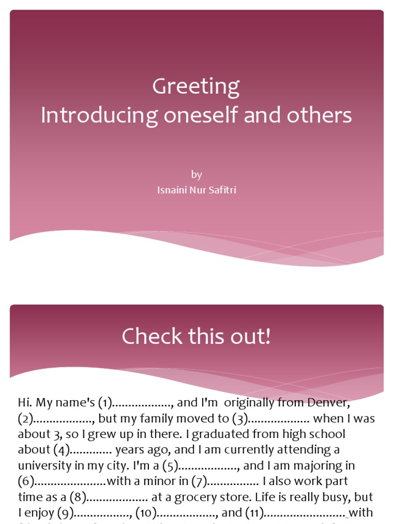 Greeting and Introduction | PDF | English Language