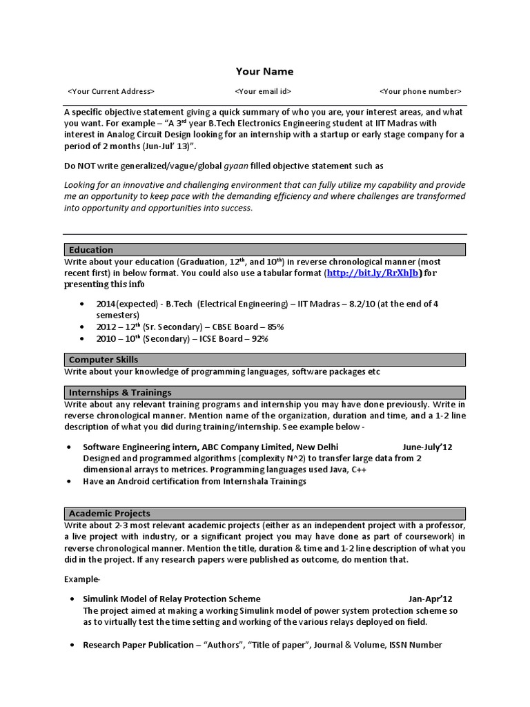 Sample Internship Resume Internshala | PDF | Engineering | Computer ...