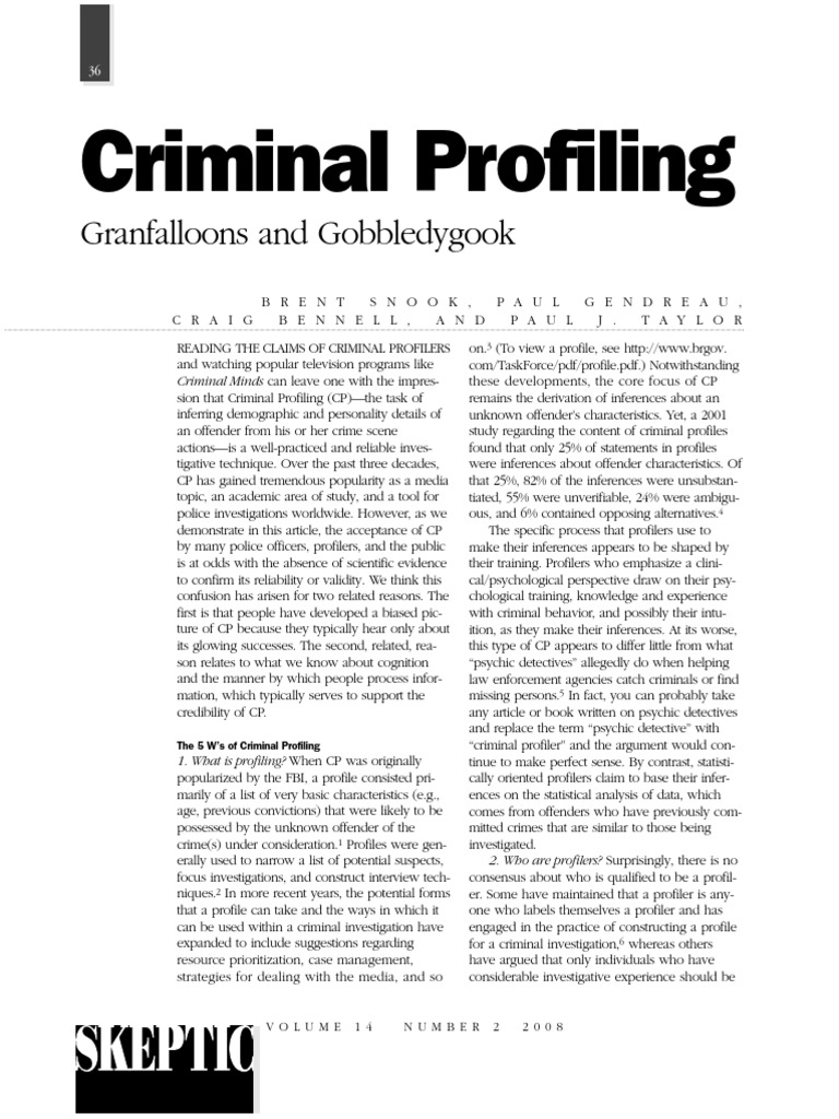 14-2 Criminal Profiling | PDF | Offender Profiling | Crime & Violence