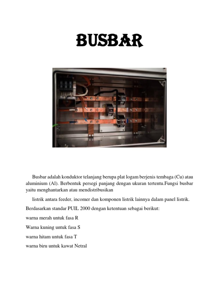 Fungsi dan Ukuran Busbar Listrik | PDF