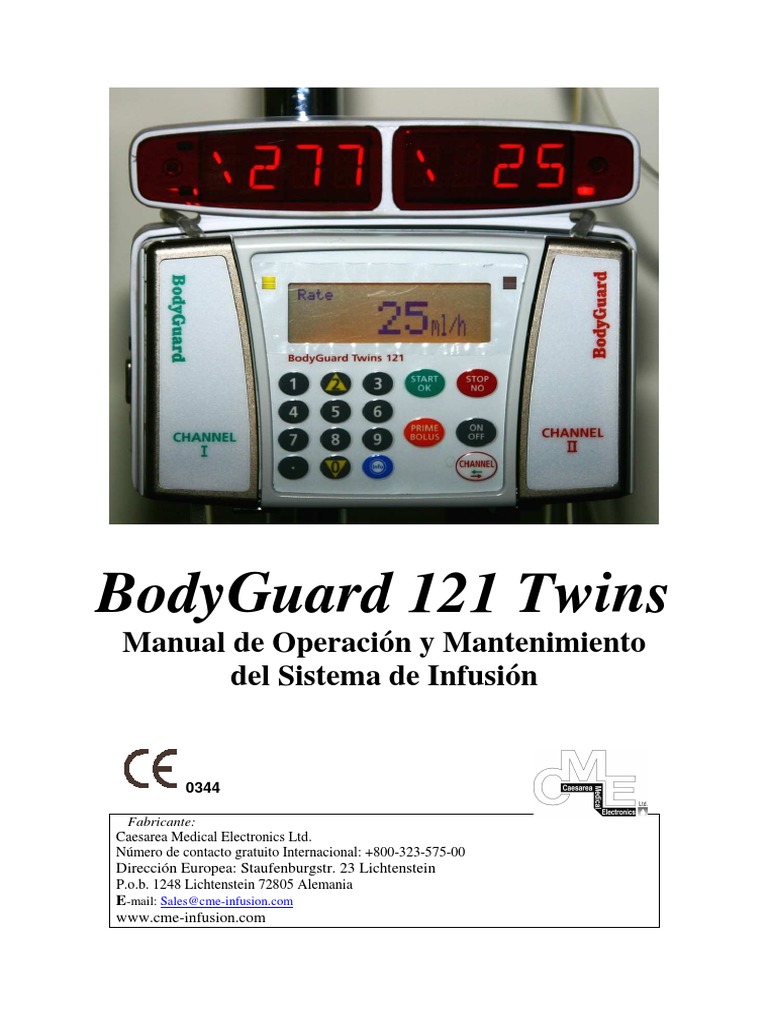 Manual de Operación BodyGuard 121 Twins | PDF | Bomba | Diodo emisor de luz