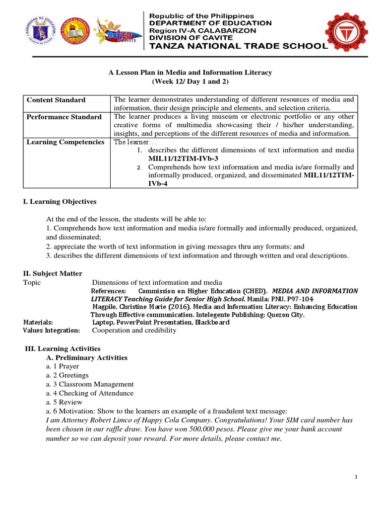 MIL DLP w12 | PDF | Typefaces | Information Literacy