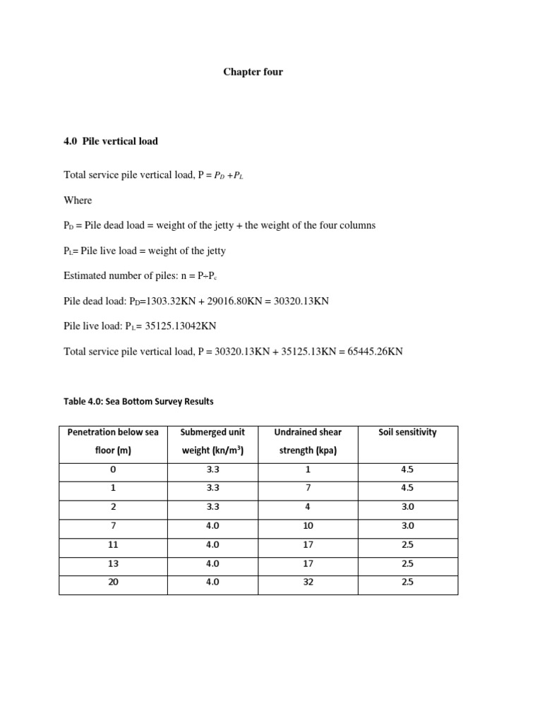 Calculation of Vertical Load On A Jetty Structures | PDF | Deep ...