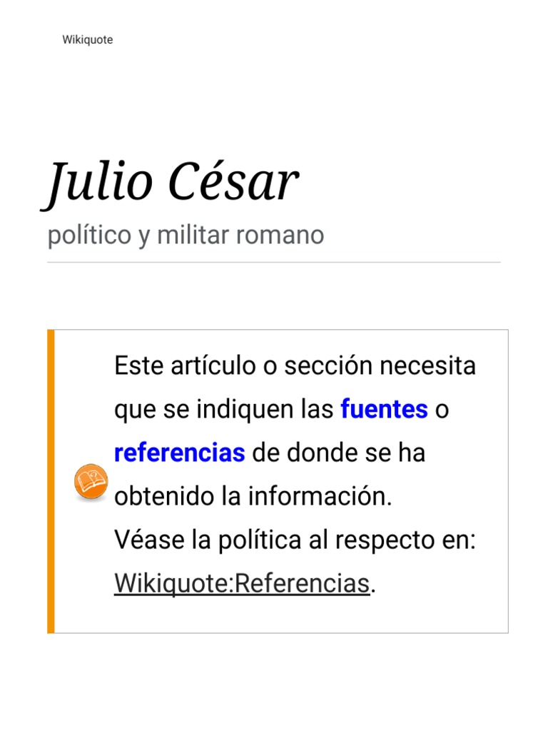 Julio César _ Frases Célebres | PDF | Julio César | Los antiguos romanos