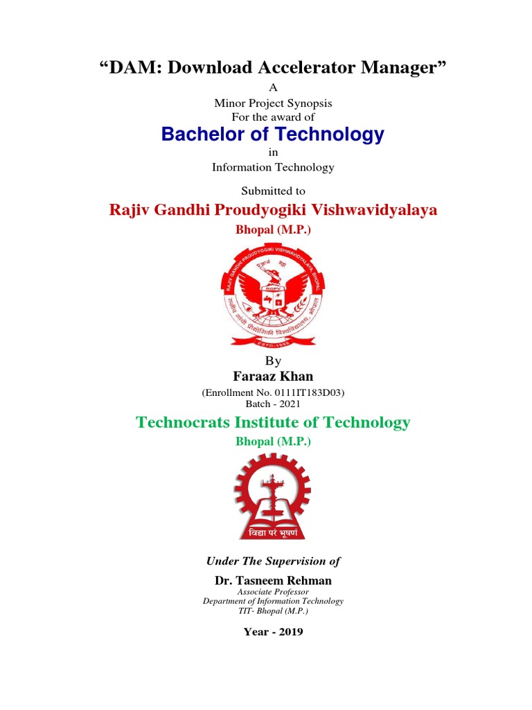 BTech Minor Project Synopsis by Faraaz Khan | PDF | Software Testing ...