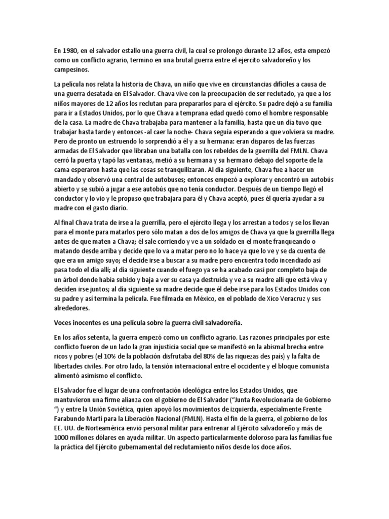 Voces Inocentes | PDF | Conflictos | Relaciones internacionales