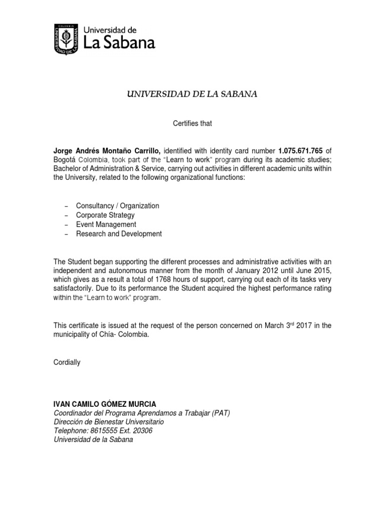 Certificado en Ingles | PDF