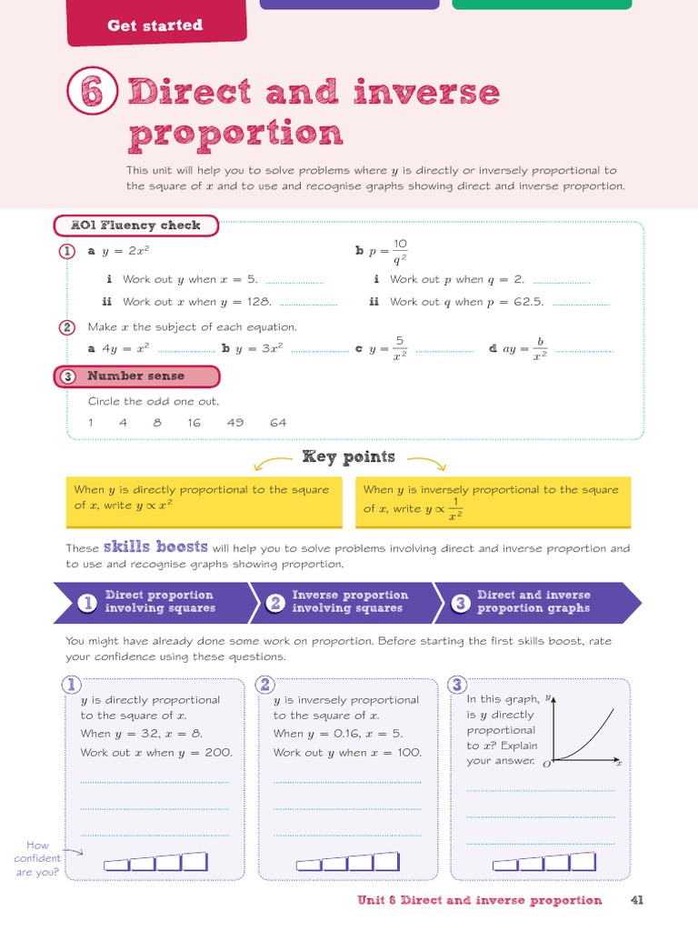 Direct and Inverse Proportion Unit 6 | PDF | Mathematical Objects ...