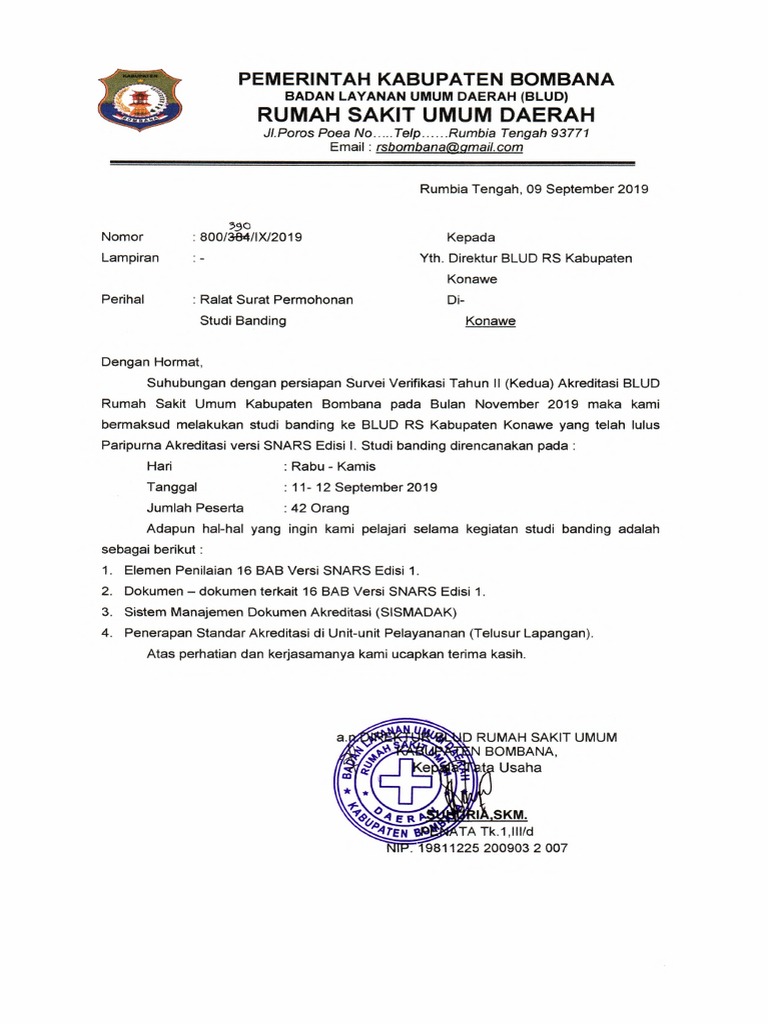 Surat Permohonan Study Banding | PDF