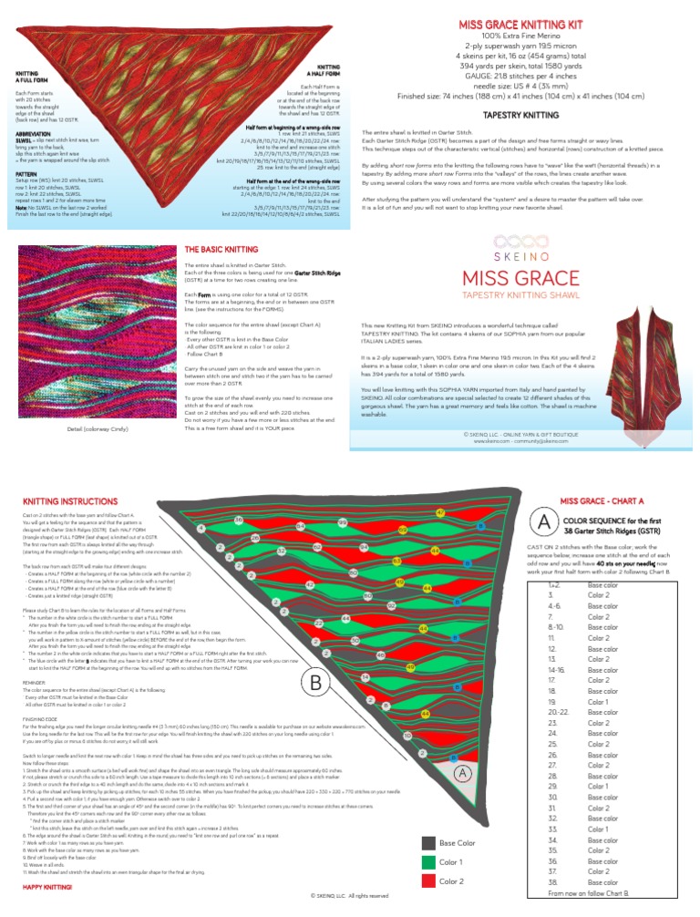 Miss Grace Pattern | Download Free PDF | Knitting | Yarn