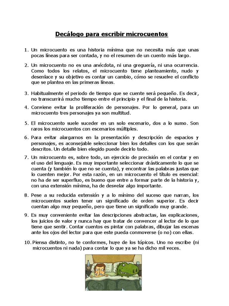 Guía para Escribir Microcuentos Efectivos | PDF