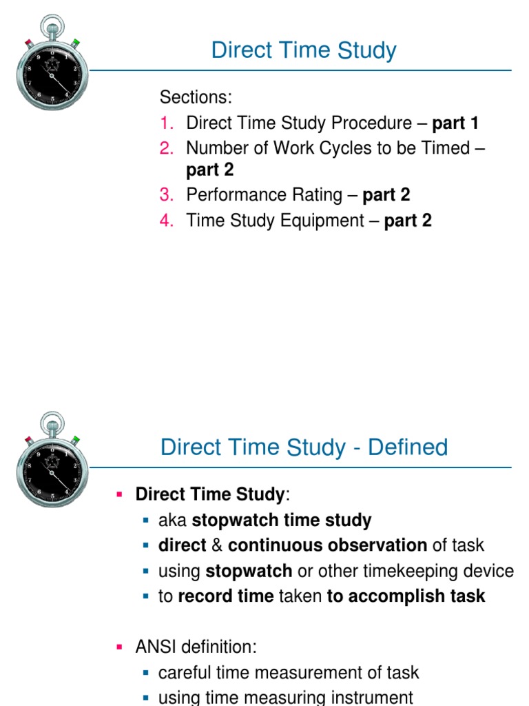 5-b Direct Time Study - p1 Ams Mar27 17 PDF | PDF